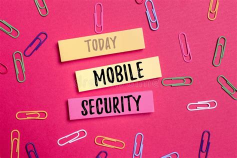 Writing Displaying Text Mobile Security Concept Meaning Efforts To