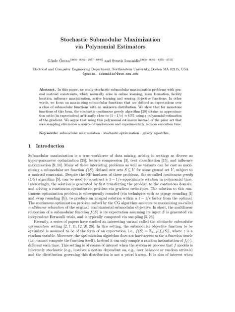 fillable online stochastic submodular maximization via polynomial estimators fax email print