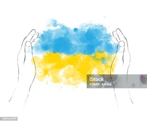 수채화는 추상적인 얼룩과 라인 손으로 우크라이나 국기를 그렸다 국가 지리적 지역에 대한 스톡 벡터 아트 및 기타 이미지 국가