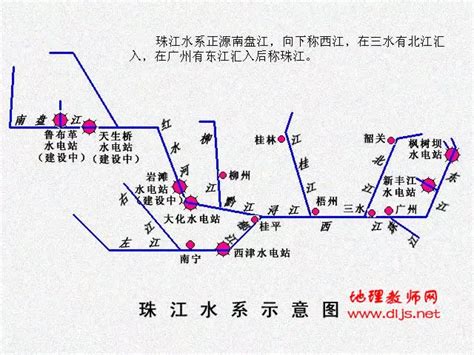 珠江水系示意图 中国地图全图 地理教师网