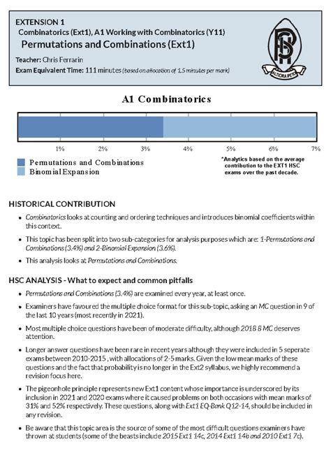 X Hsc Qs Combinatorics Extension 1 Combinatorics Ext1 A1 Working With Combinatorics