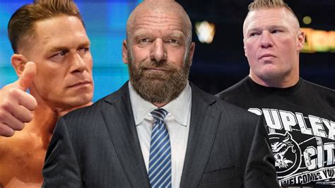 John Cena Loses His Wwe Title Triple H Implies Brock Lesnars Return