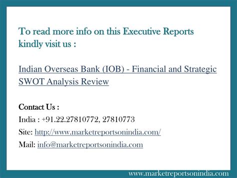 Ppt Indian Overseas Bank Iob Financial And Swot Analysis