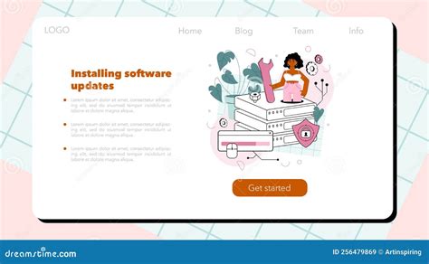 System Administrator Web Banner Or Landing Page Technical Work Stock