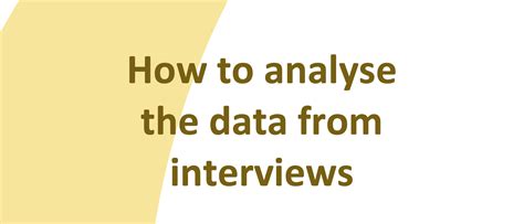 Analysing Data From Interviews