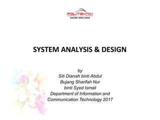 Chapter 1 INTRODUCTION TO SYSTEM ANALYSIS AND DESIGN By DEEPA 1 Pptx