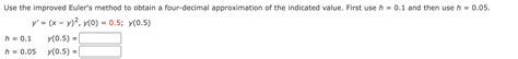 Solved Use The Improved Euler S Method To Obtain A Chegg Com