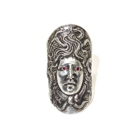 Sterling Silver And Ruby Medusa Ring Lzr6174