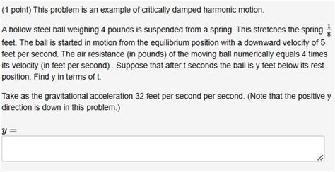 solved 1 point this problem is an example of critically