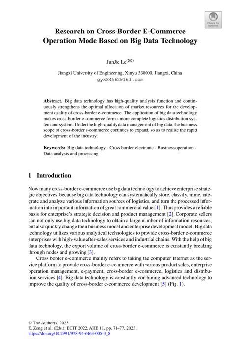 Pdf Research On Cross Border E Commerce Operation Mode Based On Big Data Technology