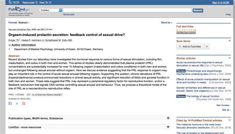 “orgasm Induced Prolactin Secretion Feedback Control Of Sexual Drive