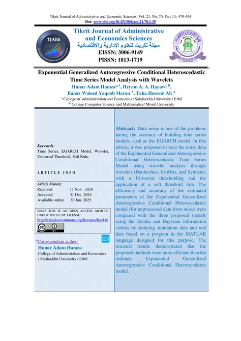 Pdf Exponential Generalized Autoregressive Conditional Heteroscedastic Time Series Model