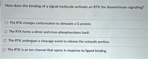 How Does The Binding Of A Signal Molecule Activate An Rtk For Downstream Signaling The Rtk