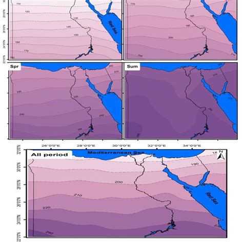 Spatial Distribution Of Annual Average Euv Over Egypt 2005 To 2016