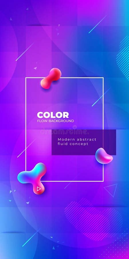 Liquid Color Background Design With Square Cells Fluid Gradient Shapes Composition Stock Vector