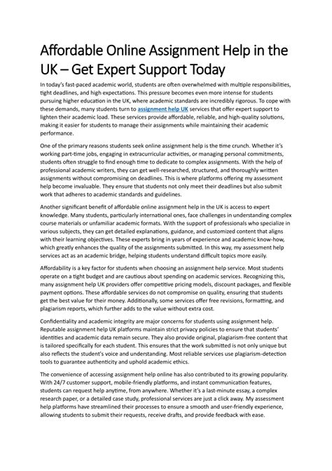 Ppt Affordable Online Assignment Help In The Uk Get Expert Support