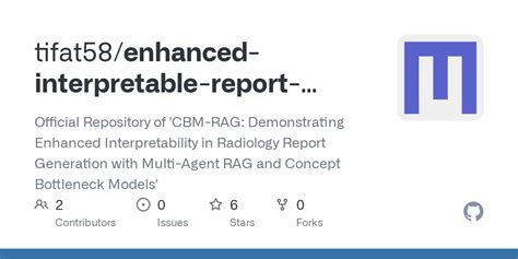 Github Tifat58 Enhanced Interpretable Report Generation Demo Official Repository Of Cbm Rag
