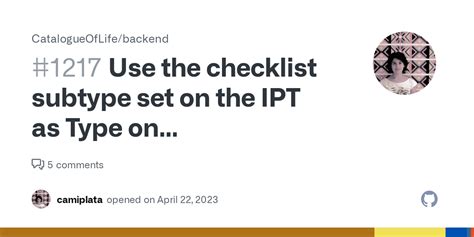 Use The Checklist Subtype Set On The Ipt As Type On Checklistbank · Issue 1217