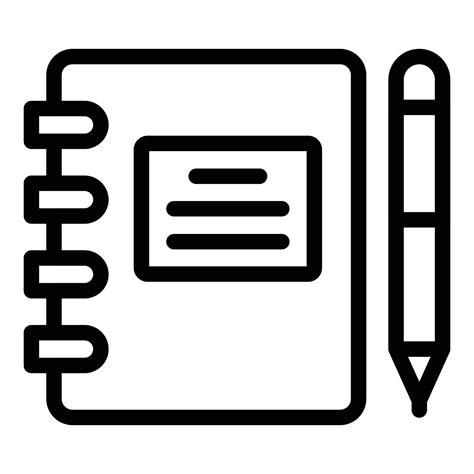School Notebook Icon Outline Style 15599832 Vector Art At Vecteezy