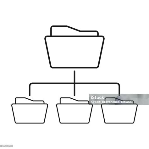 폴더 계층 아이콘입니다 파일 관리 기호입니다 조직도 벡터 그래픽입니다 0명에 대한 스톡 벡터 아트 및 기타 이미지 0명