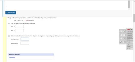 Solved The Given Function Represents The Position Of A