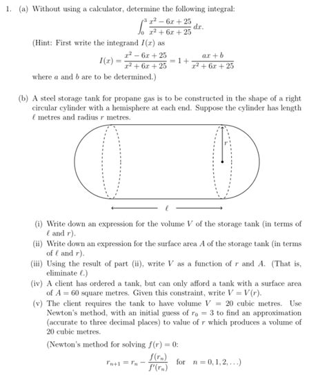 Solved 1 A Without Using A Calculator Determine The