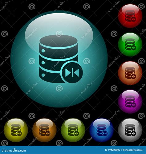 Select Database Table Column Icons In Color Illuminated Glass Buttons