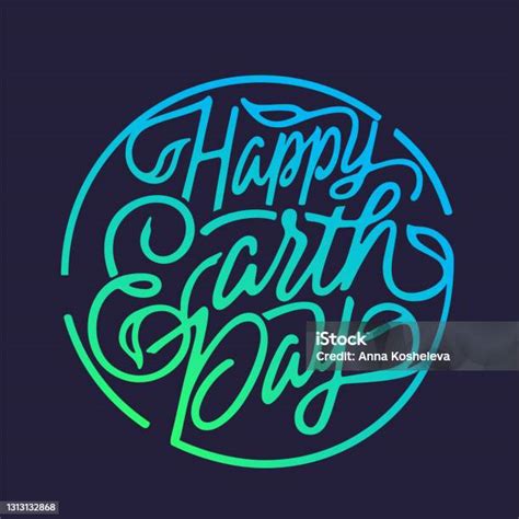 해피 어스 데이 필기 글자 인사말 카드와 포스터를위한 해피 어스 데이 타이포그래피 벡터 디자인 디자인 템플릿 축하 벡터