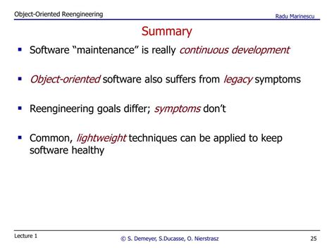 Ppt Introduction To Object Oriented Reengineering Powerpoint