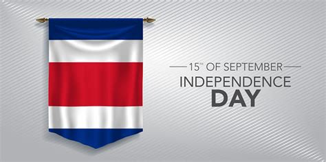 코스타리카 독립 기념일 인사말 카드 배너 벡터 일러스트 15에 대한 스톡 벡터 아트 및 기타 이미지 15 3 3차원 형태 Istock