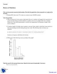 Basics Of Statistics Statistics Exercise Docsity