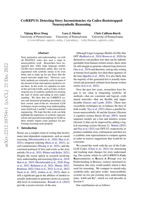 Pdf Corrpus Detecting Story Inconsistencies Via Codex Bootstrapped