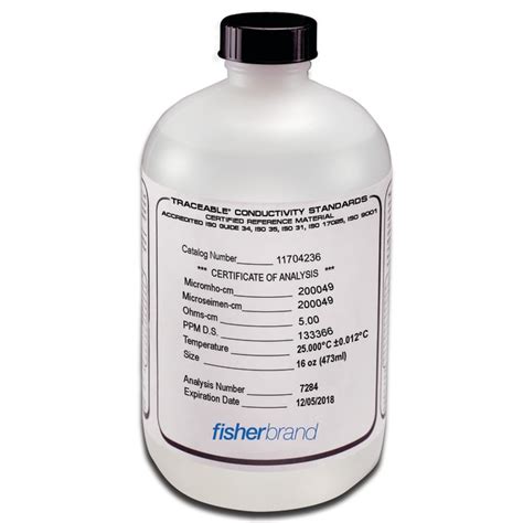 Traceable Conductivity Calibration Standards Certified Reference Material Crm Nist Tested
