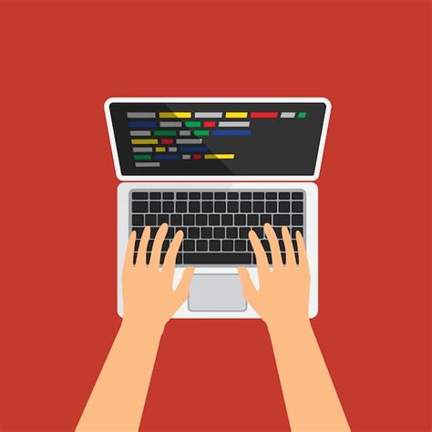 premium vector man typing on the keyboard and making program code