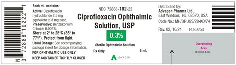 Ciprofloxacin Ophthalmic Solution Package Insert Prescribing Info