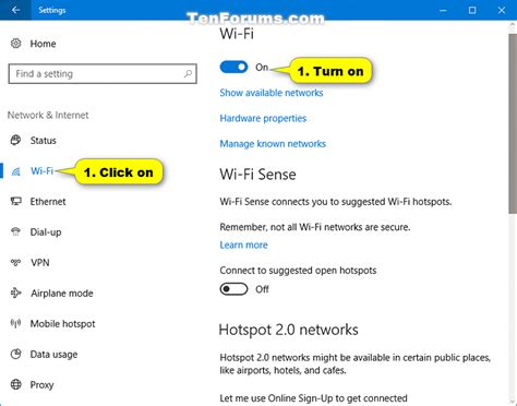 Wi Fi Turn On Or Off In Windows 10 Tutorials