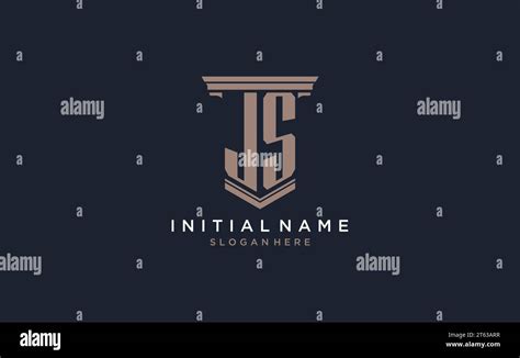 Js Initial Logo With Pillar Style Luxury Law Firm Logo Design Ideas