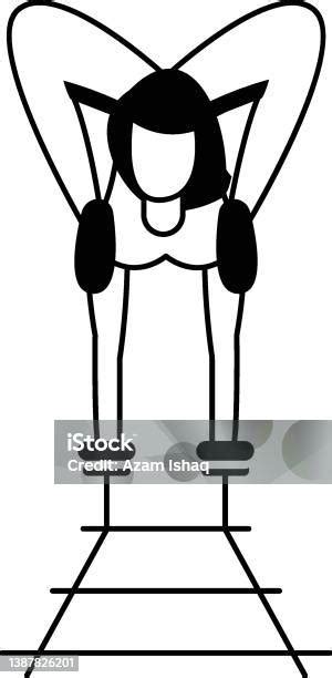 매우 유연한 연기자 또는 벤디 걸 벡터 아이콘 디자인 서커스 문자 기호 카니발 연기자 기호 축제 극단 스톡 일러스트 곡예 작가 개념 건강한 생활방식에 대한 스톡 벡터 아트