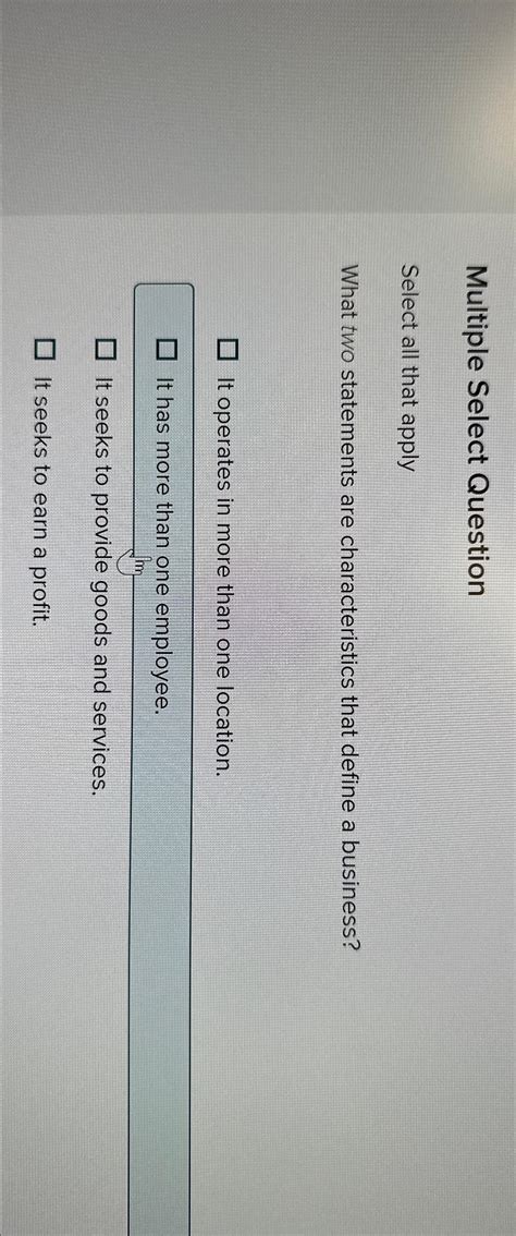 Solved Multiple Select Questionselect All That Applywhat Two