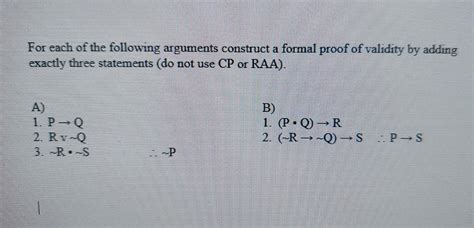 For Each Of The Following Arguments Construct A Chegg