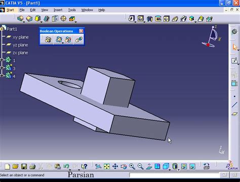 Product Design Engineering CATIA Boolean Operations Changing Plane Sketch Multi Sections Solid