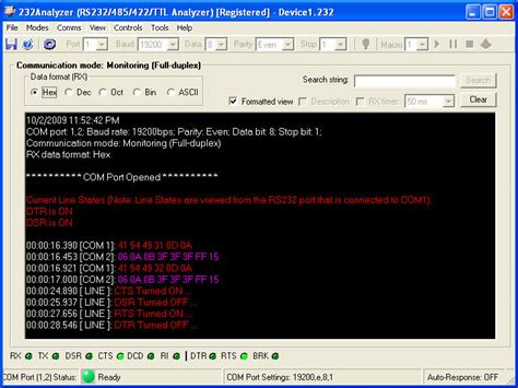 Advanced Serial Protocol Analyzer Commfront