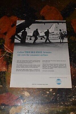 Vintage 1968 Collins Trouble Free Avionics Print Ad Ebay