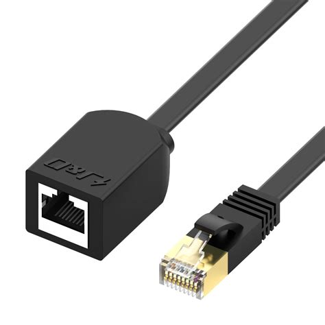 Jandd Cat7 Ethernet Extender Cable 1 Pack 10gbps Shielded Flat Rj45 Network Cord Cat7 Ethernet