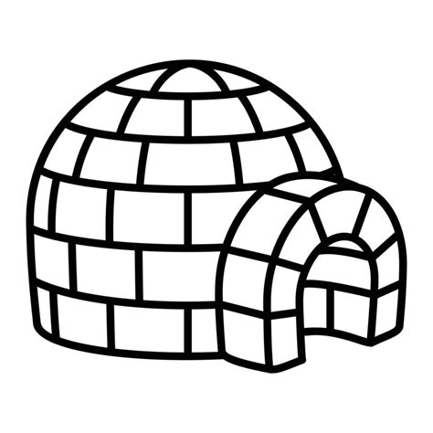 Igloo Icon Outline Style 14181103 Vector Art At Vecteezy