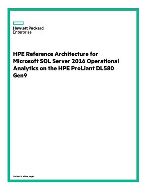 pdf hpe reference architecture for microsoft sql server 2016