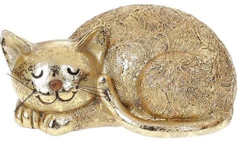 Декоративна статуетка Сплячий Котик Антік Gold 19х10 5х10 5см полістоун Статуэтка