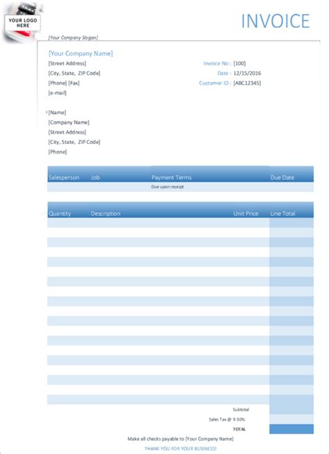 Service Invoice Excel The Synergy Group AG