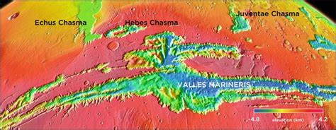 An Orthographic View Of Valles Marineris And Proximal Physiographical