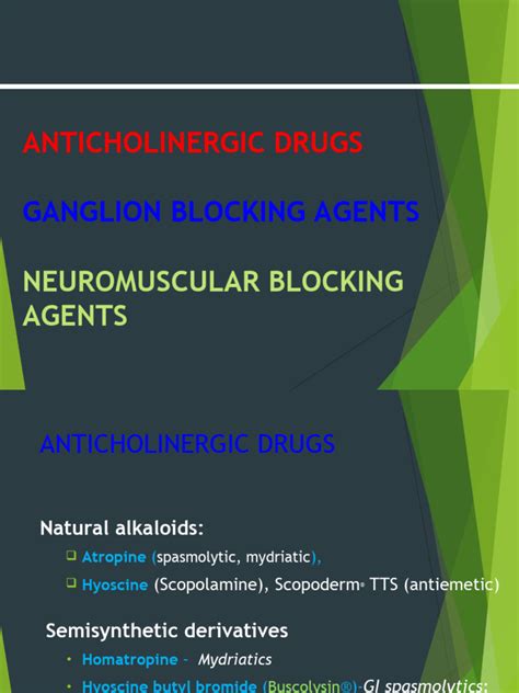 1701857467090 Anticholinergic Drugs Updated For 2023 A Pdf Acetylcholine Neuromuscular